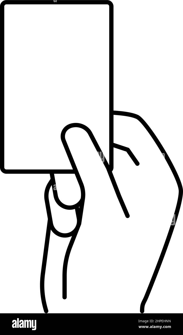 Red Card From Arbitrator Line Icon Vector Illustration Stock Vector