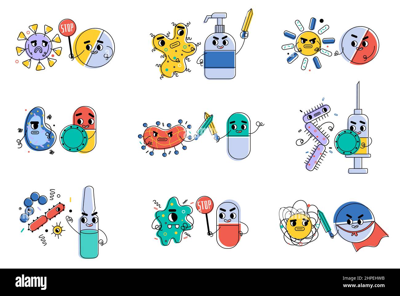 Germs and diseases Stock Vector Images - Alamy