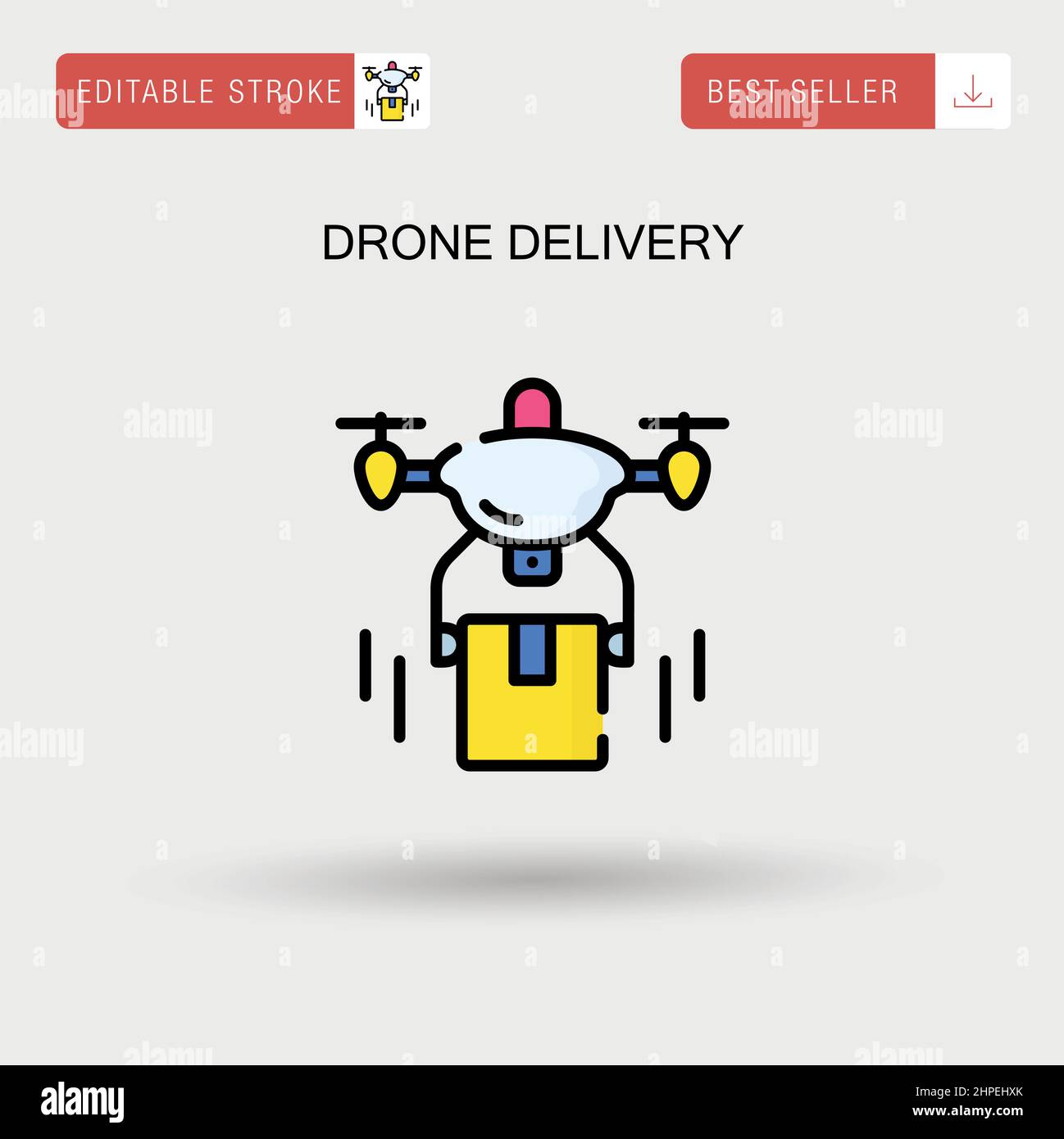 Drone delivery box package Stock Vector Images - Alamy