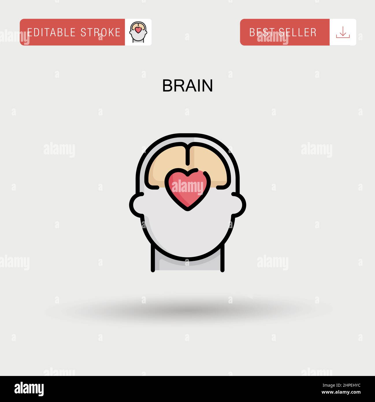 Brain Simple vector icon Stock Vector Image & Art - Alamy