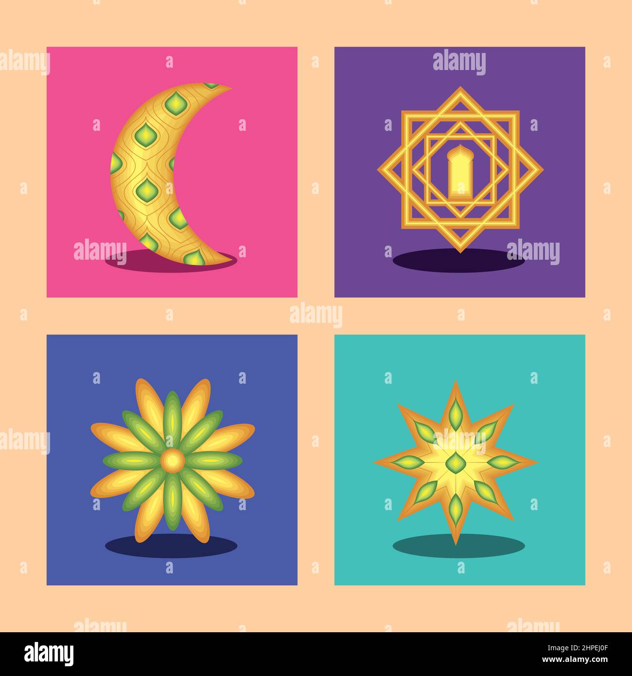 arabic moon and frame Stock Vector Image & Art - Alamy