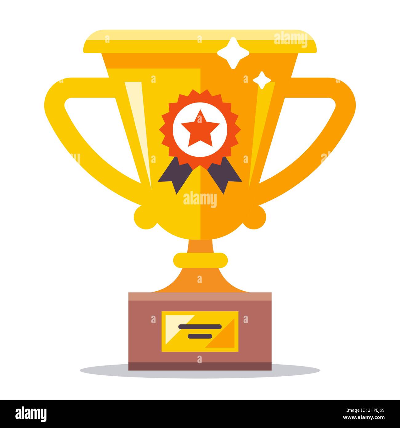 gold glittering cup for the first place in sports. flat vector ...