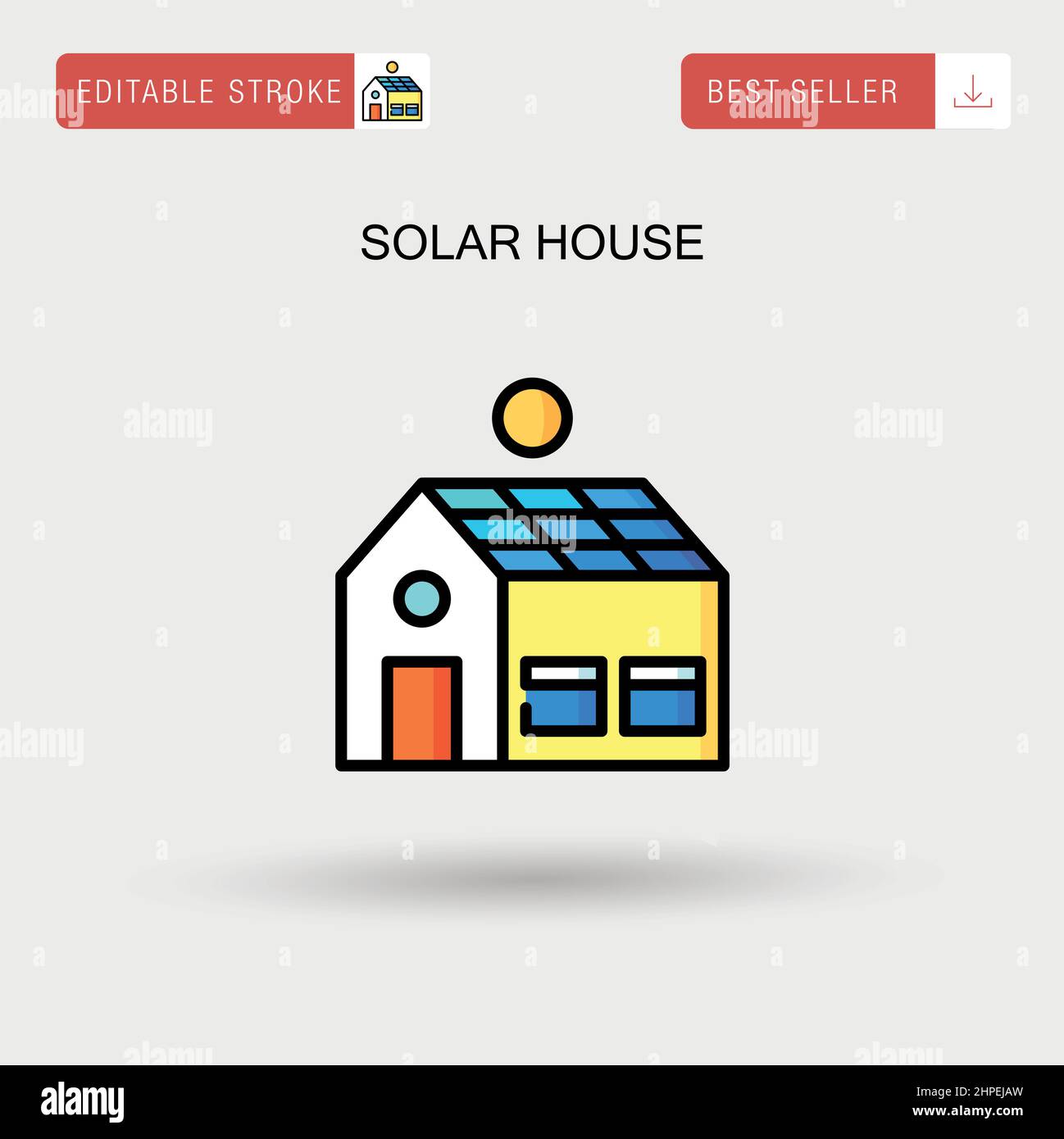 Solar house Simple vector icon Stock Vector Image & Art - Alamy