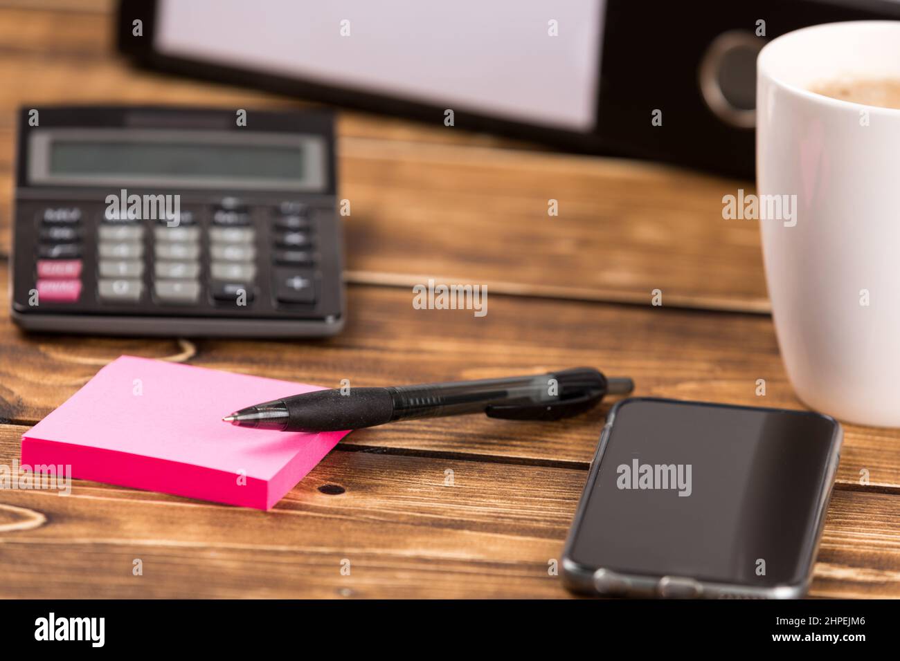 Office desk with different objects Stock Photo - Alamy