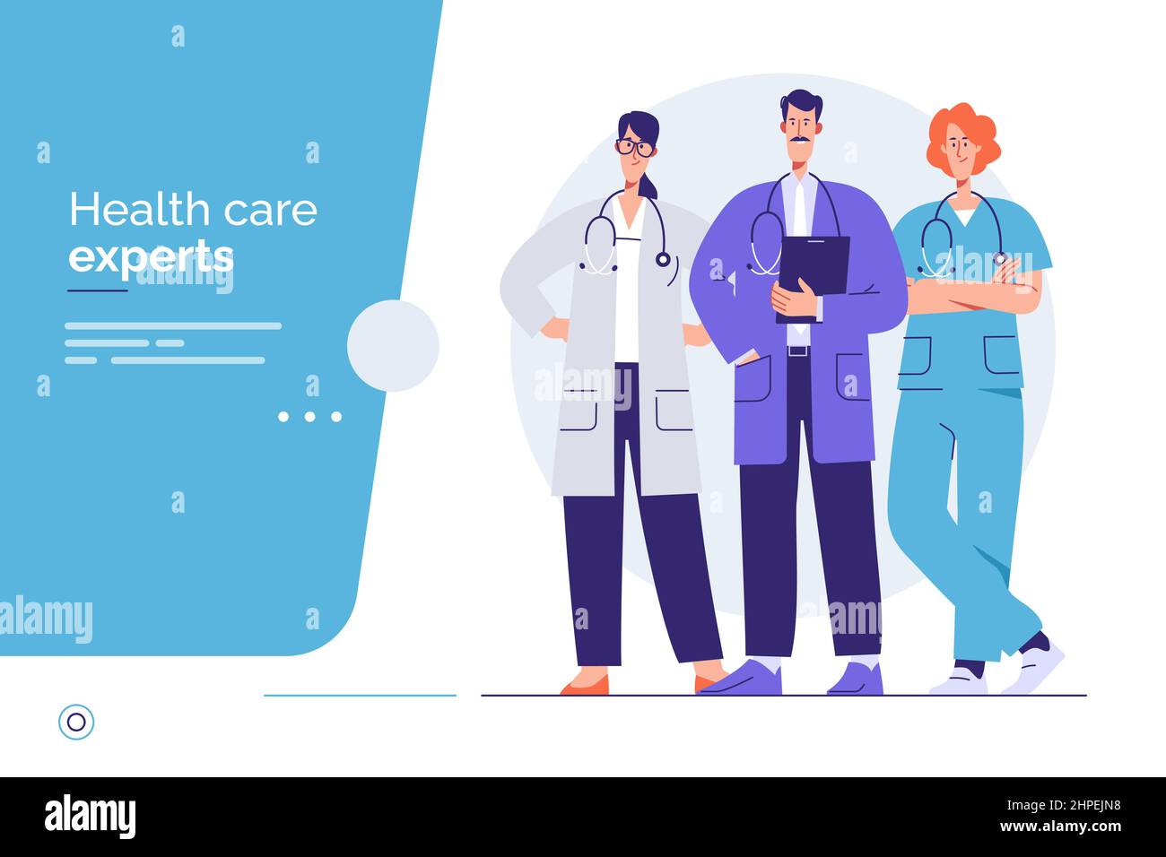 Vector outline illustration of a medical personnel, health workers ...