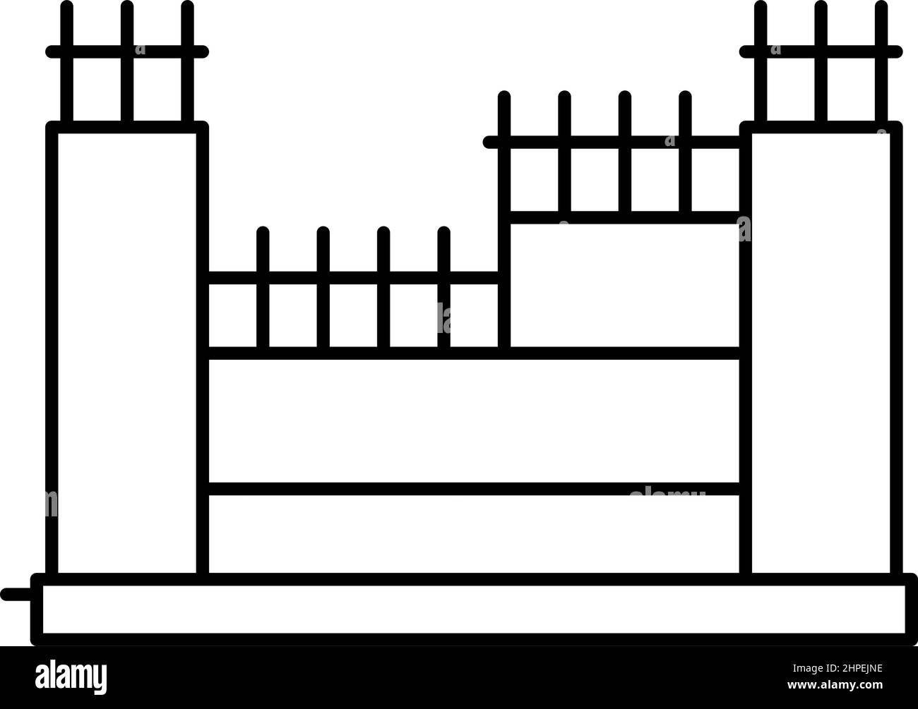 structure with reinforcement concrete line icon vector illustration ...