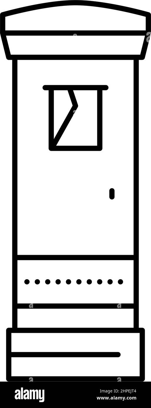 postbox construction line icon vector illustration Stock Vector Image ...