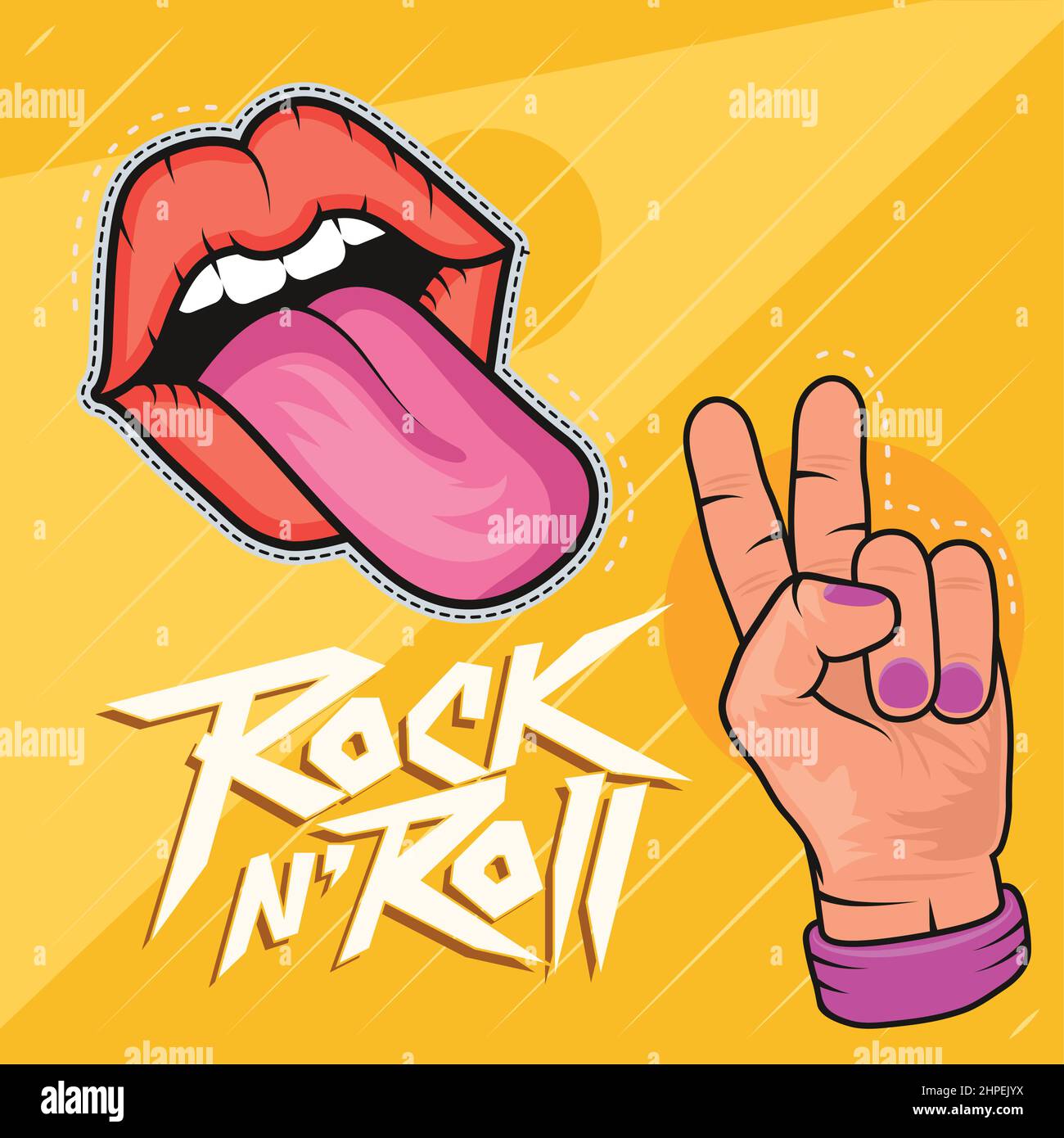 mouth and hand patches poster Stock Vector Image & Art - Alamy