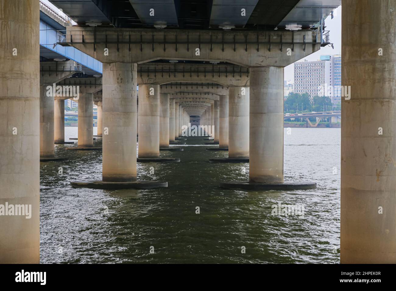 Under the Mapo Bridge on the Han River in the Korean capital Seoul ...