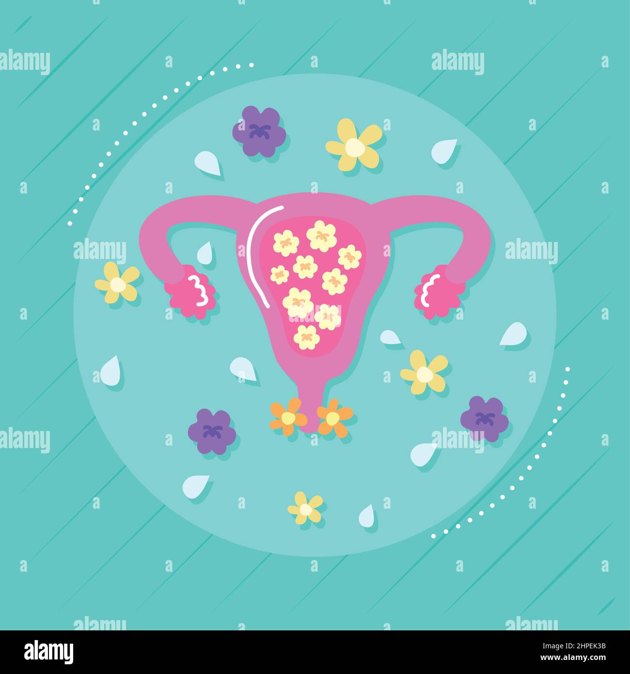 female uterus with flowers icons Stock Vector Image & Art - Alamy
