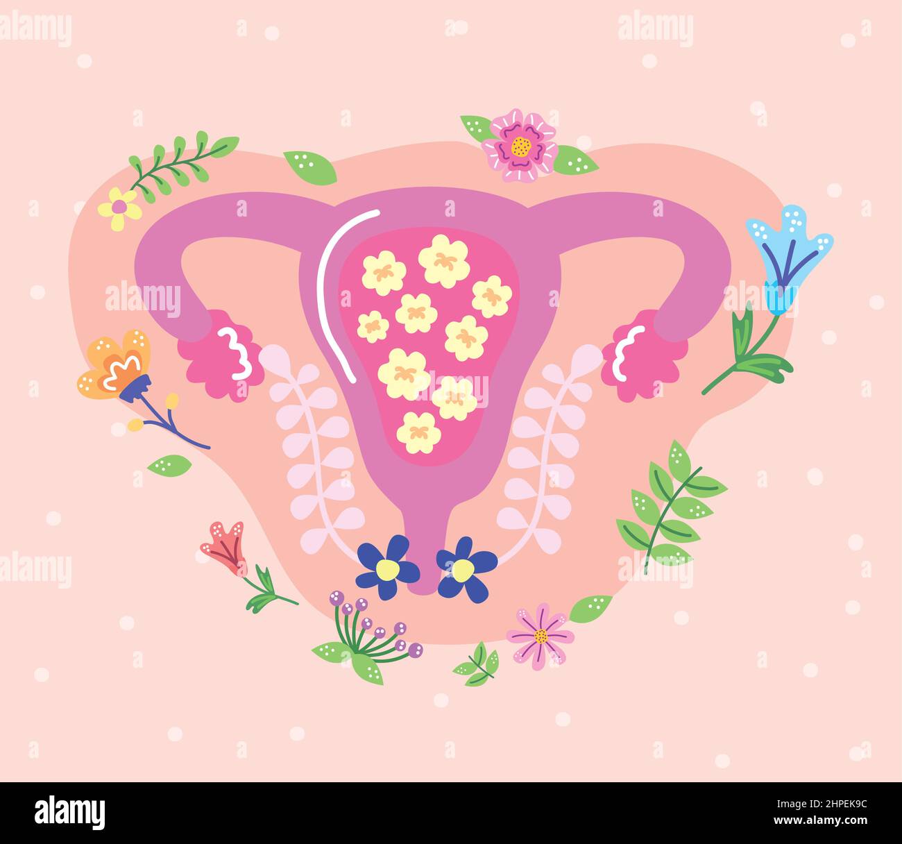 female uterus and flowers icons Stock Vector Image & Art - Alamy