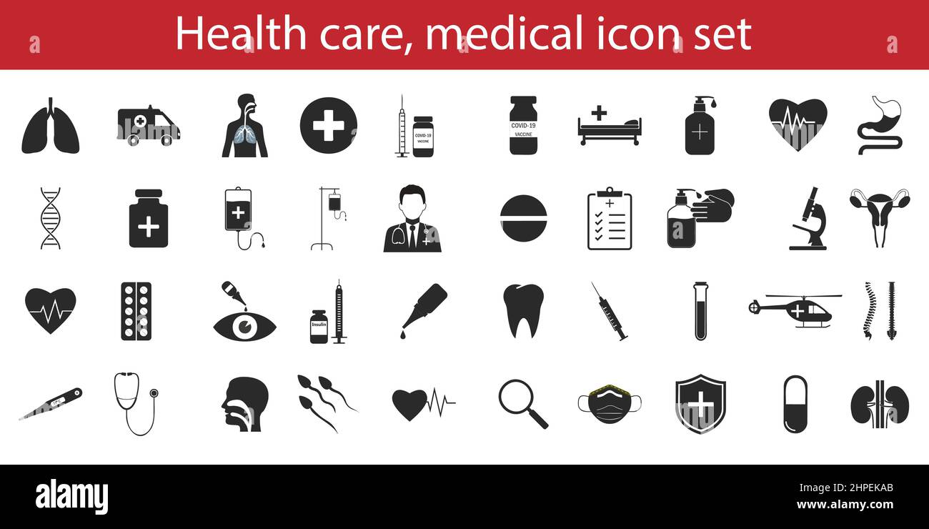 Healthcare, medical icon set. Vector illustration Stock Vector Image ...