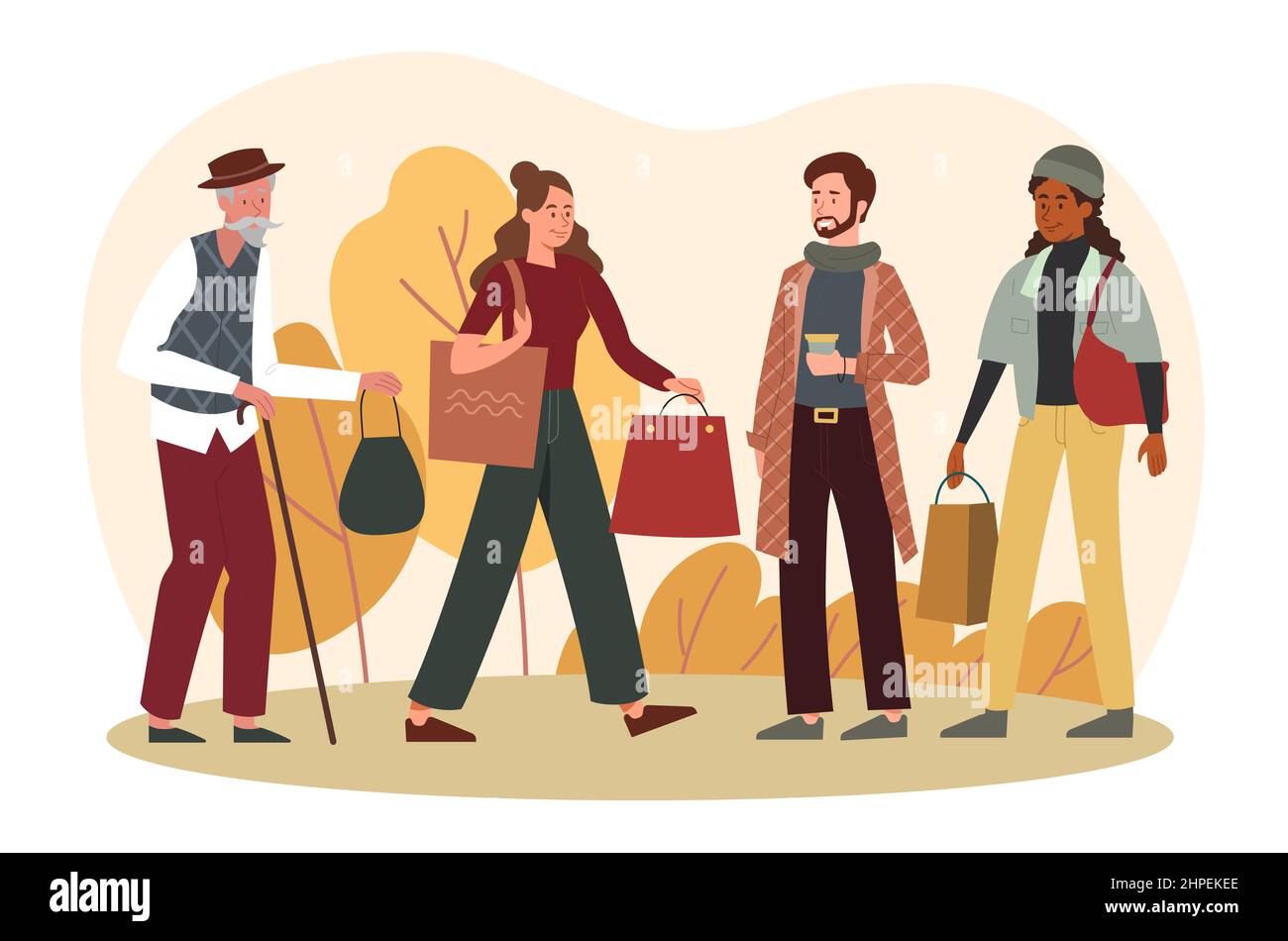 Happy man autumn style Stock Vector Images - Alamy