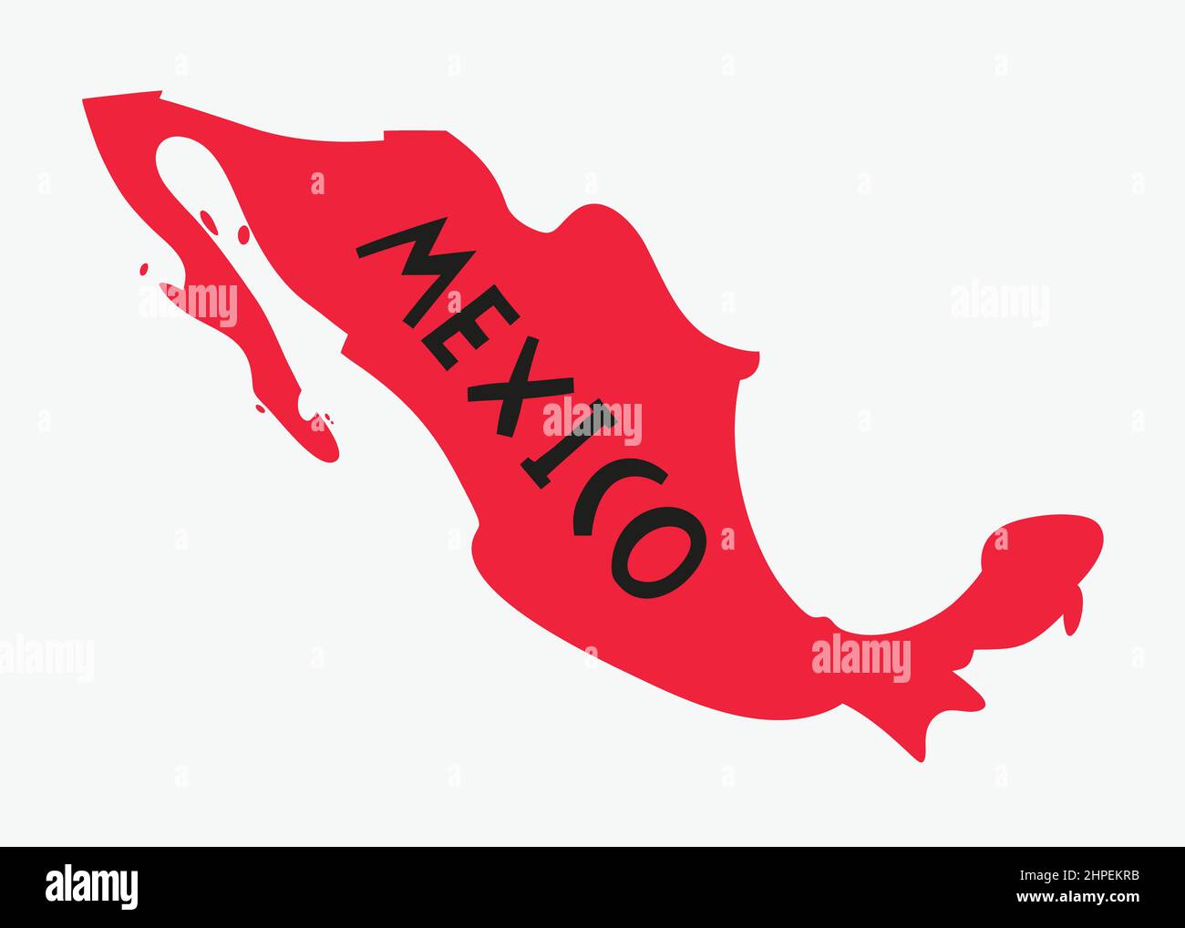 Vector hand drawn stylized map of Mexico. Travel illustration. The ...
