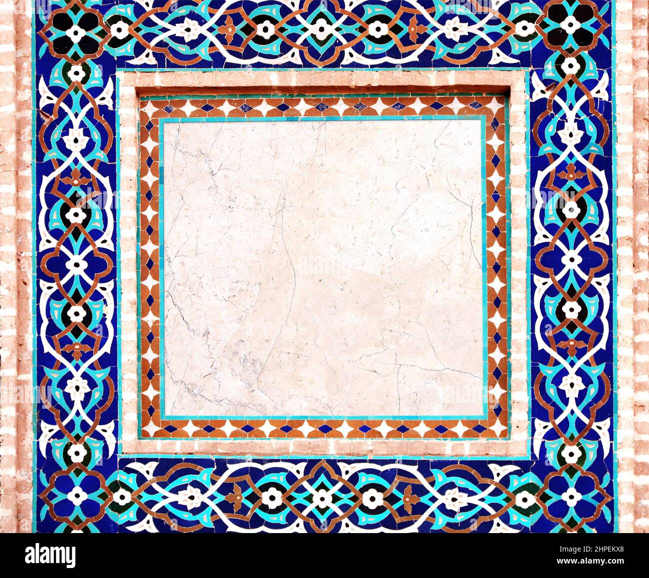 Detail of traditional persian mosaic wall with geometrical and floral ...