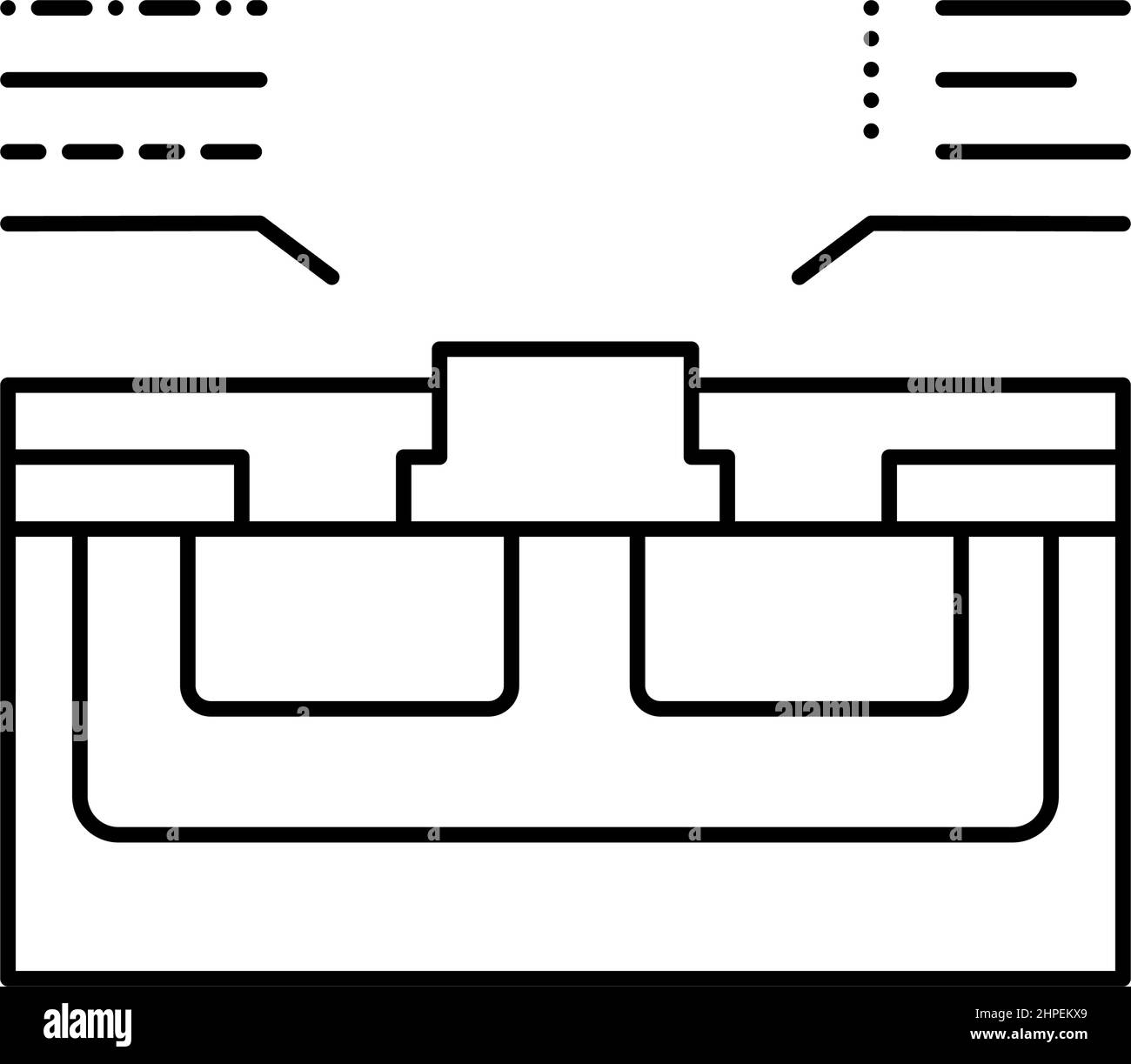 characteristics semiconductor line icon vector illustration Stock ...