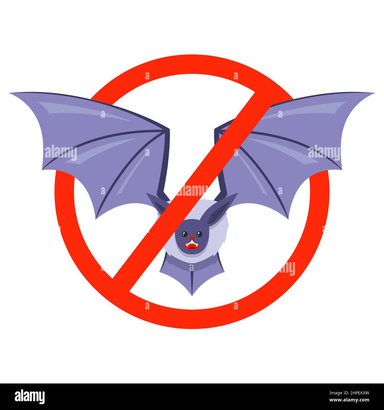 bat prohibition sign. the spread of disease from bats. flat vector ...