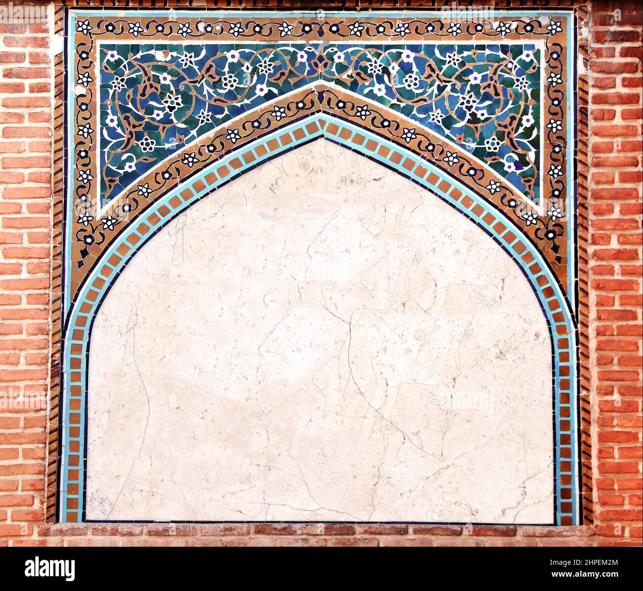 Detail of traditional persian mosaic wall with geometrical and floral ...