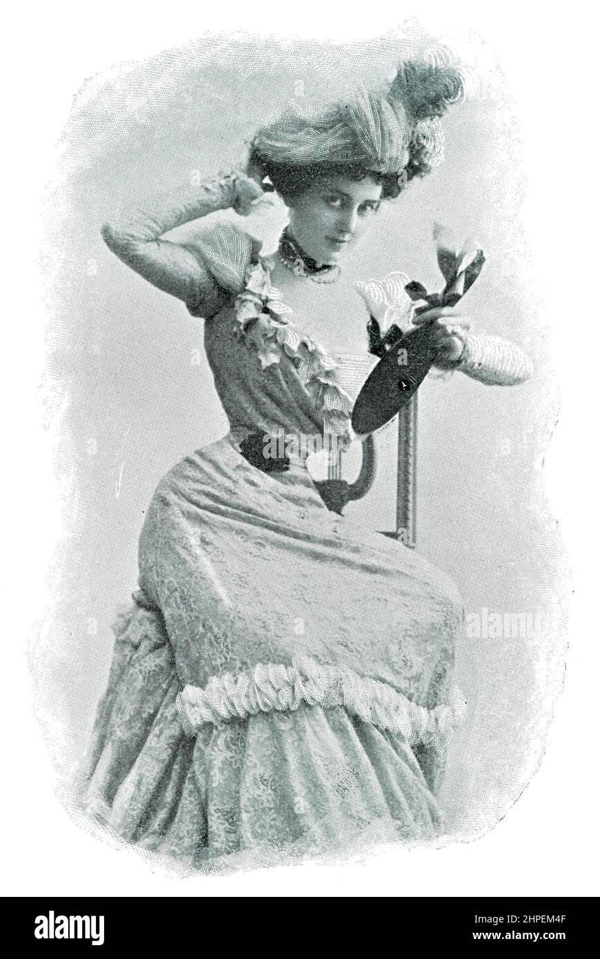 Portrait of a woman in fashionable clothes of that time. Image from the ...