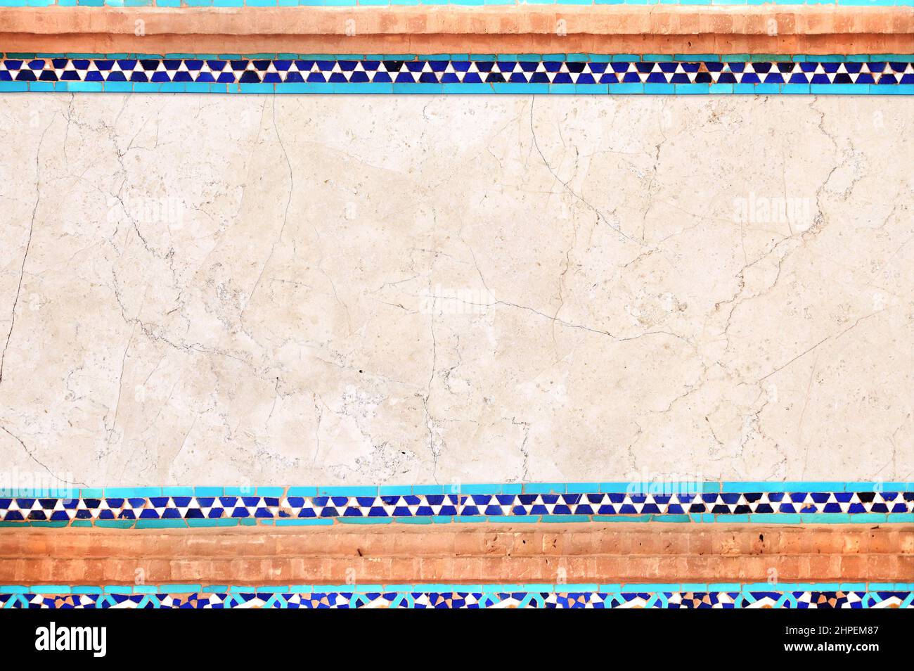 Detail of traditional persian mosaic wall with geometrical and floral ...