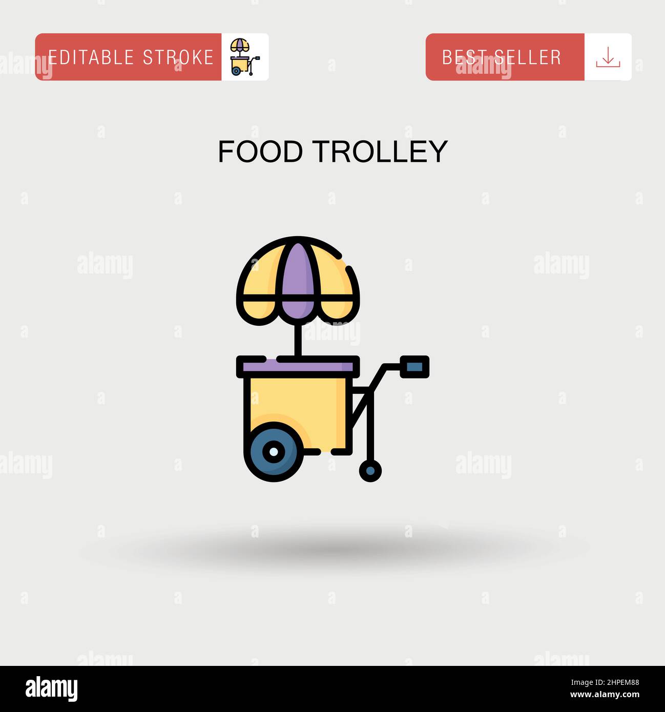 Food trolley Simple vector icon Stock Vector Image & Art - Alamy