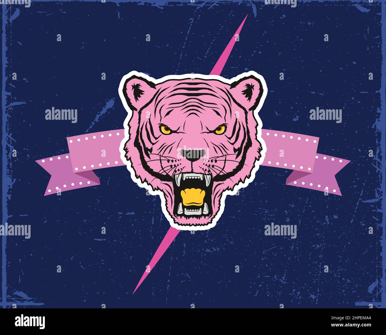 tiger in ribbon patch poster Stock Vector Image & Art - Alamy