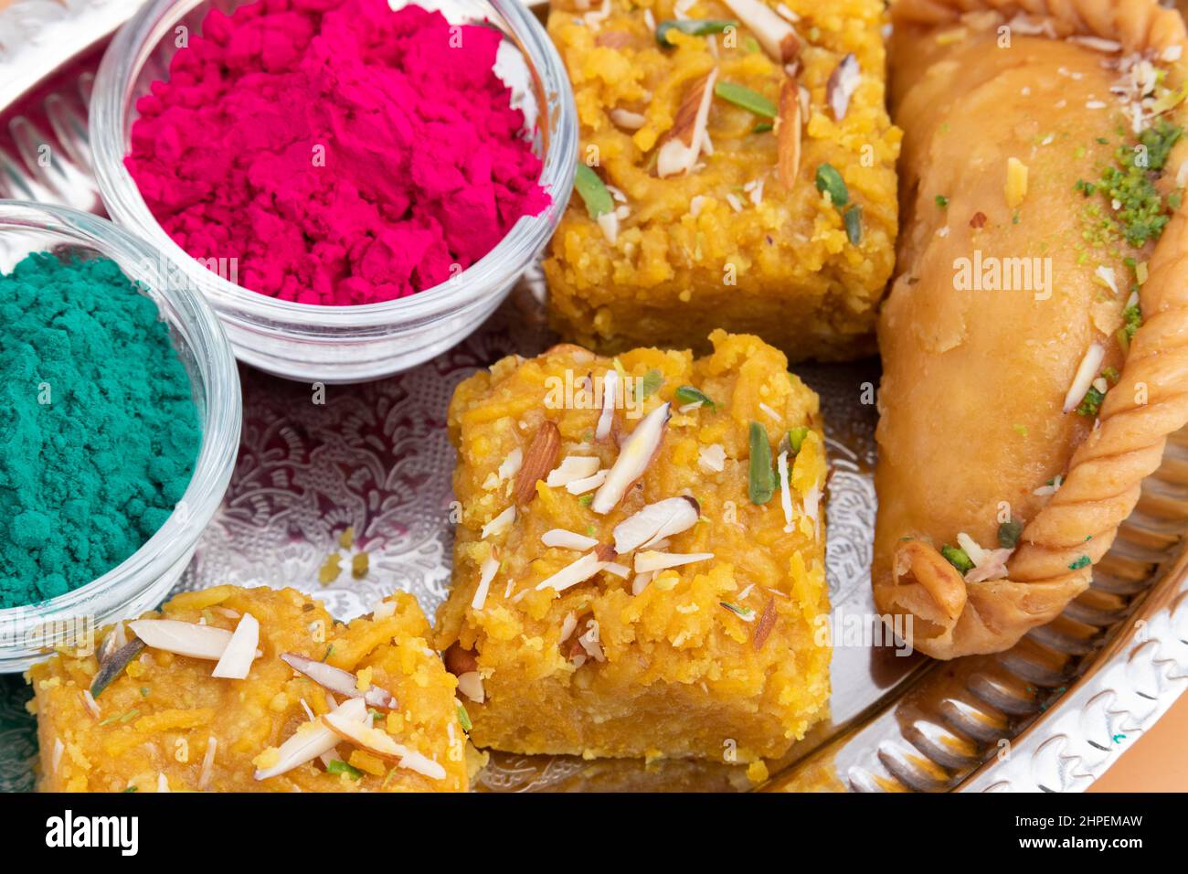 Exotic Indian Mawa Gujia And Sindhi Mithai Sev Badam Halwa Burfi Barfee ...