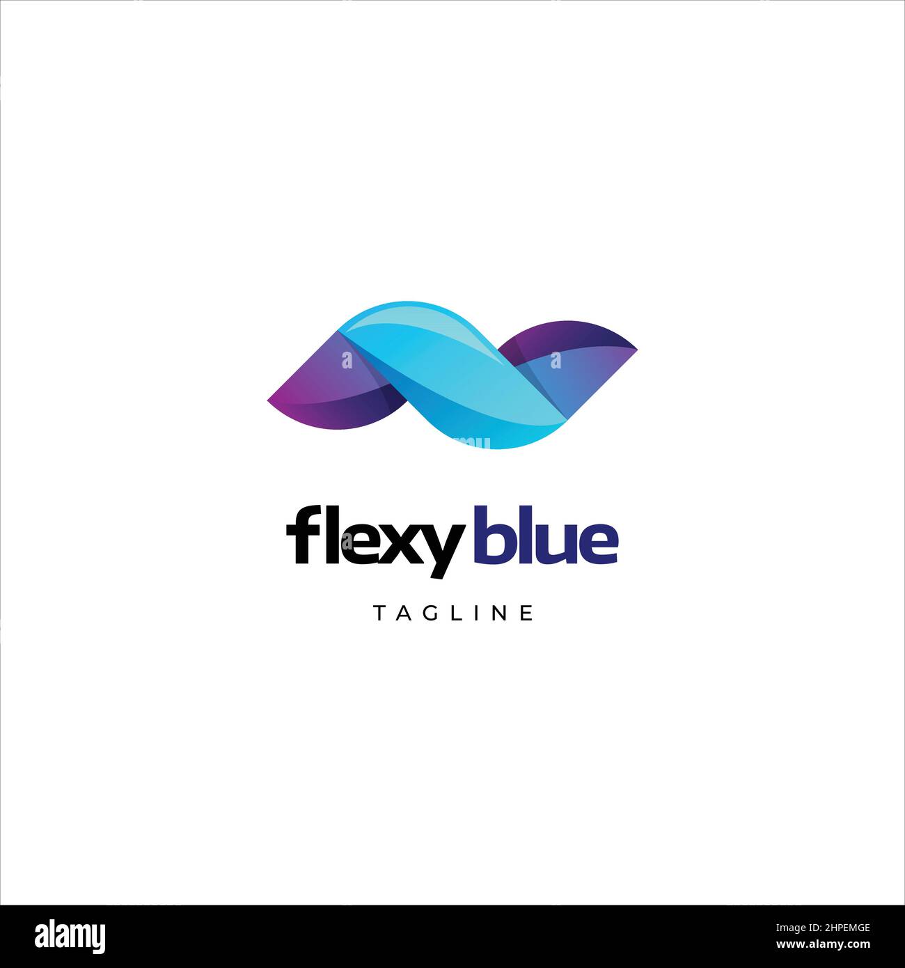 Abstract Blue Flexible Dynamic Logo Sign Symbol Icon Stock Vector Image ...