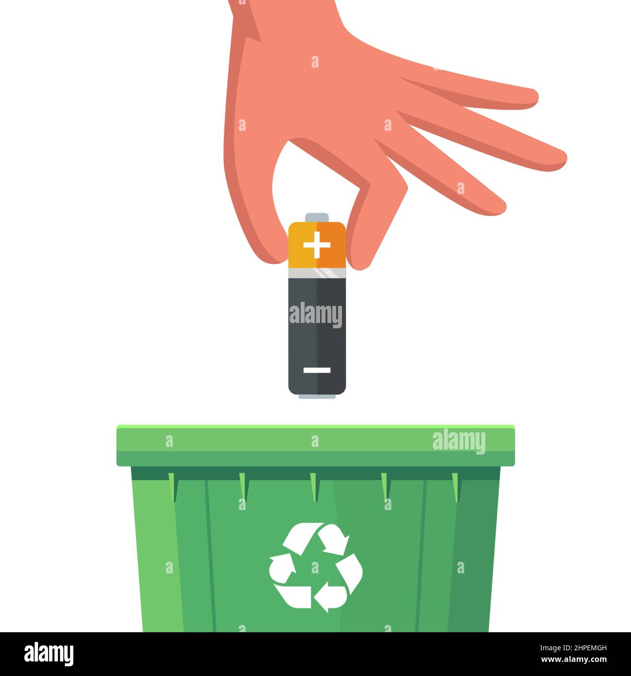 dispose of the battery in a special container. flat vector illustration ...