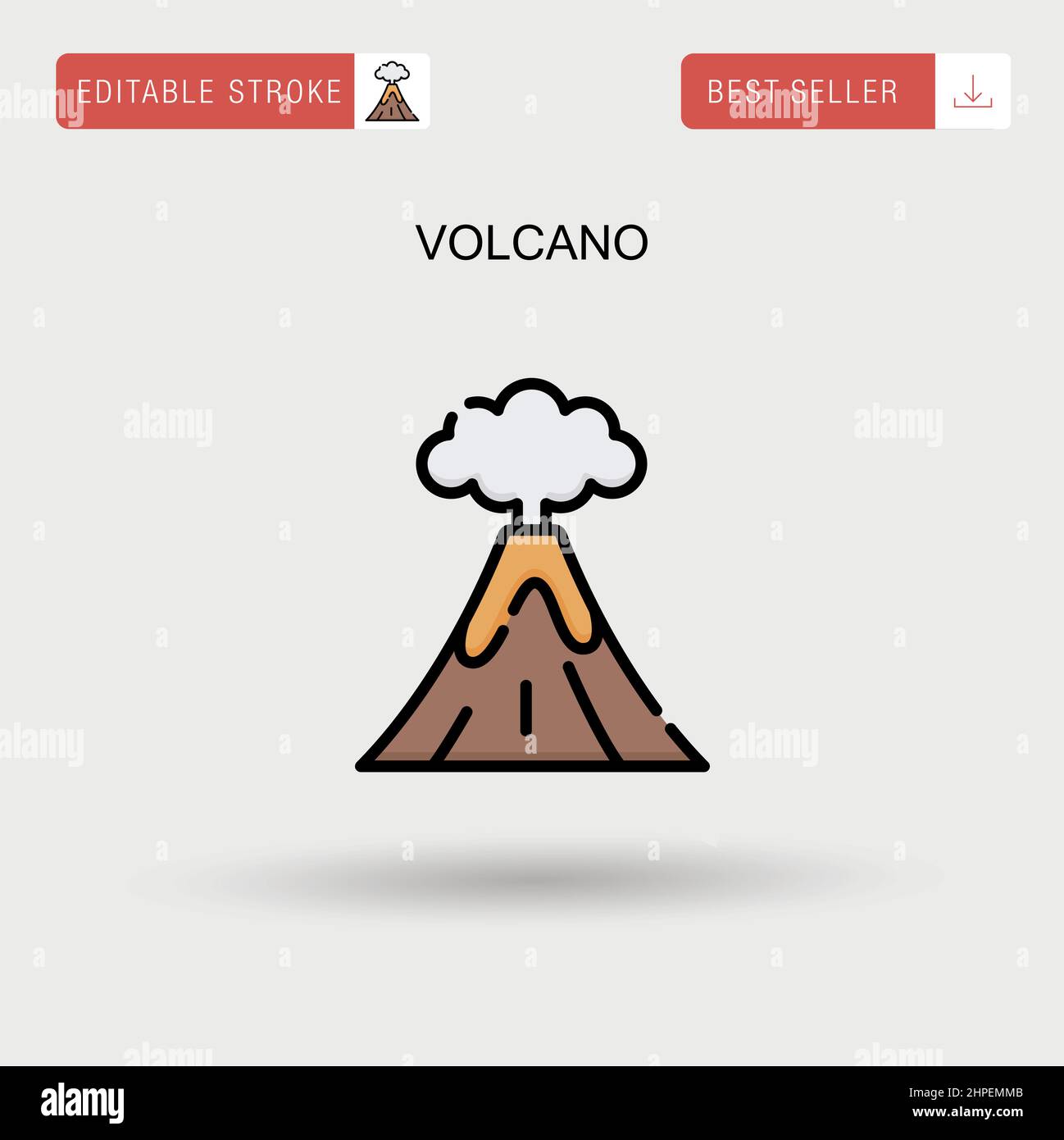 Volcano Simple vector icon Stock Vector Image & Art - Alamy