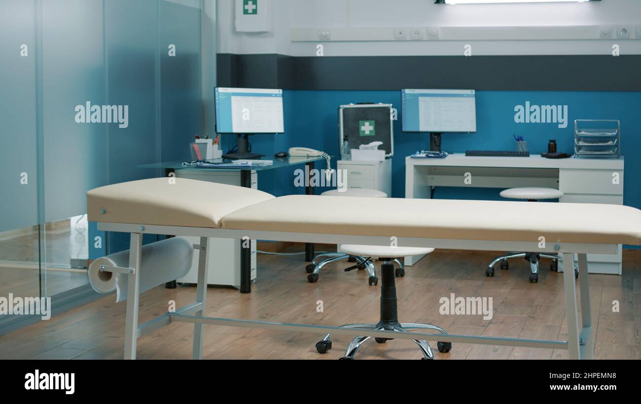 Empty medical office used by doctor and nurse to do checkup visit ...