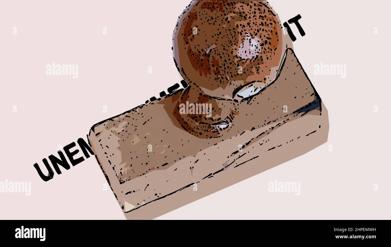 3d illustration - Denied Stamp in red in cartoon style Stock Photo - Alamy