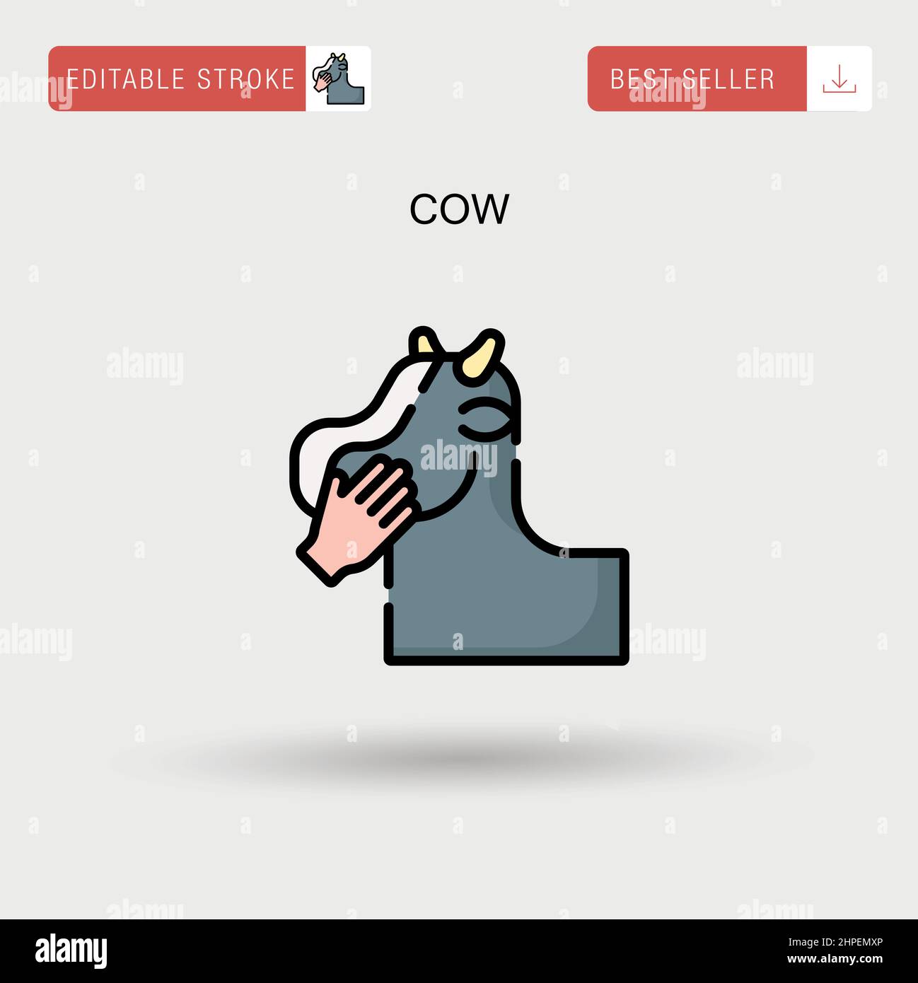 Cow Simple vector icon Stock Vector Image & Art - Alamy