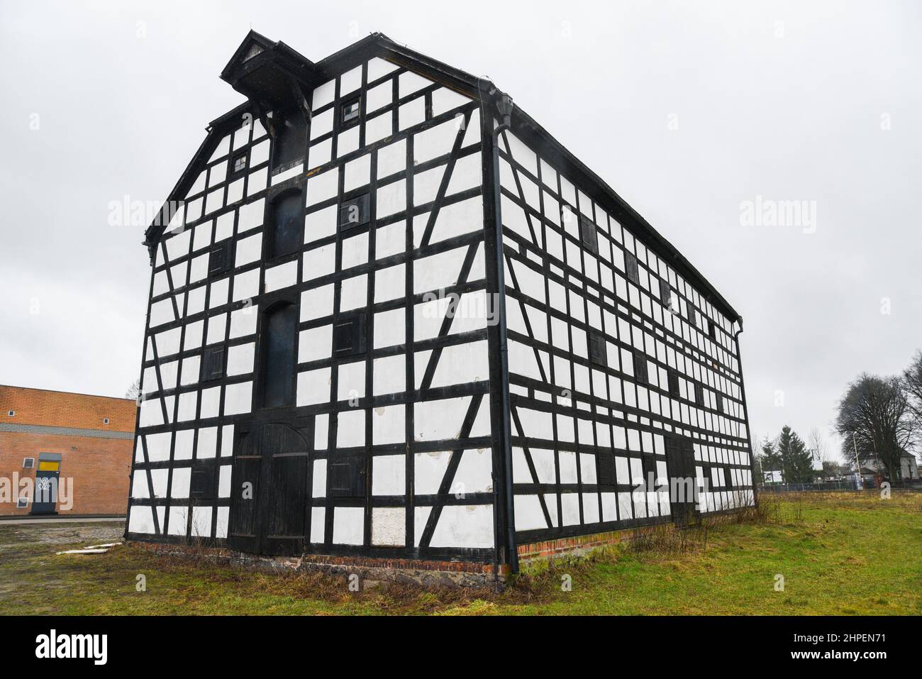 An old large historic building of half-timbered architecture Stock ...