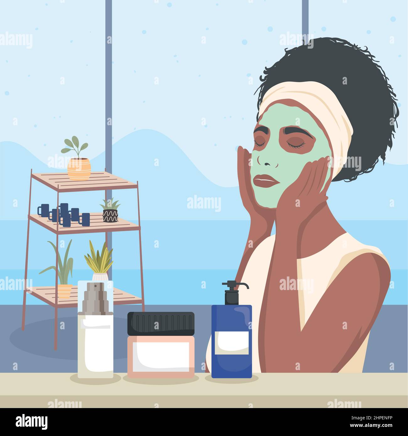 Bottles cosmetic products green Stock Vector Images - Alamy