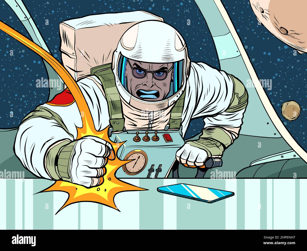 The astronaut boss hits the table with his fist. Emotions in the office ...