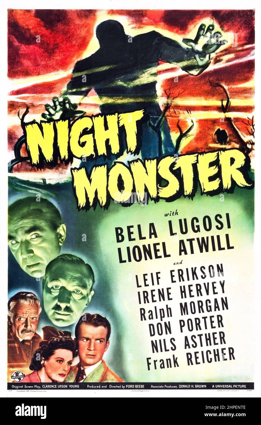 BELA LUGOSI in NIGHT MONSTER (1942), directed by FORD BEEBE. Credit ...
