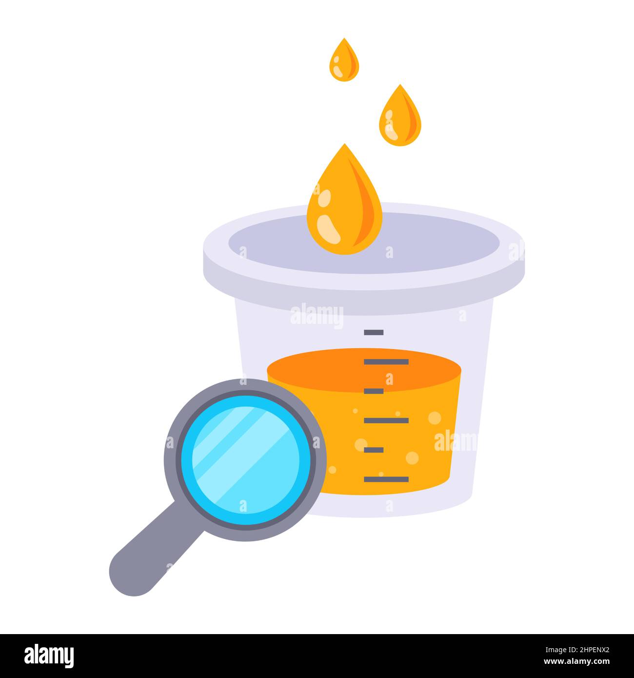 study of urinalysis in the laboratory. hand over tests in a bottle ...