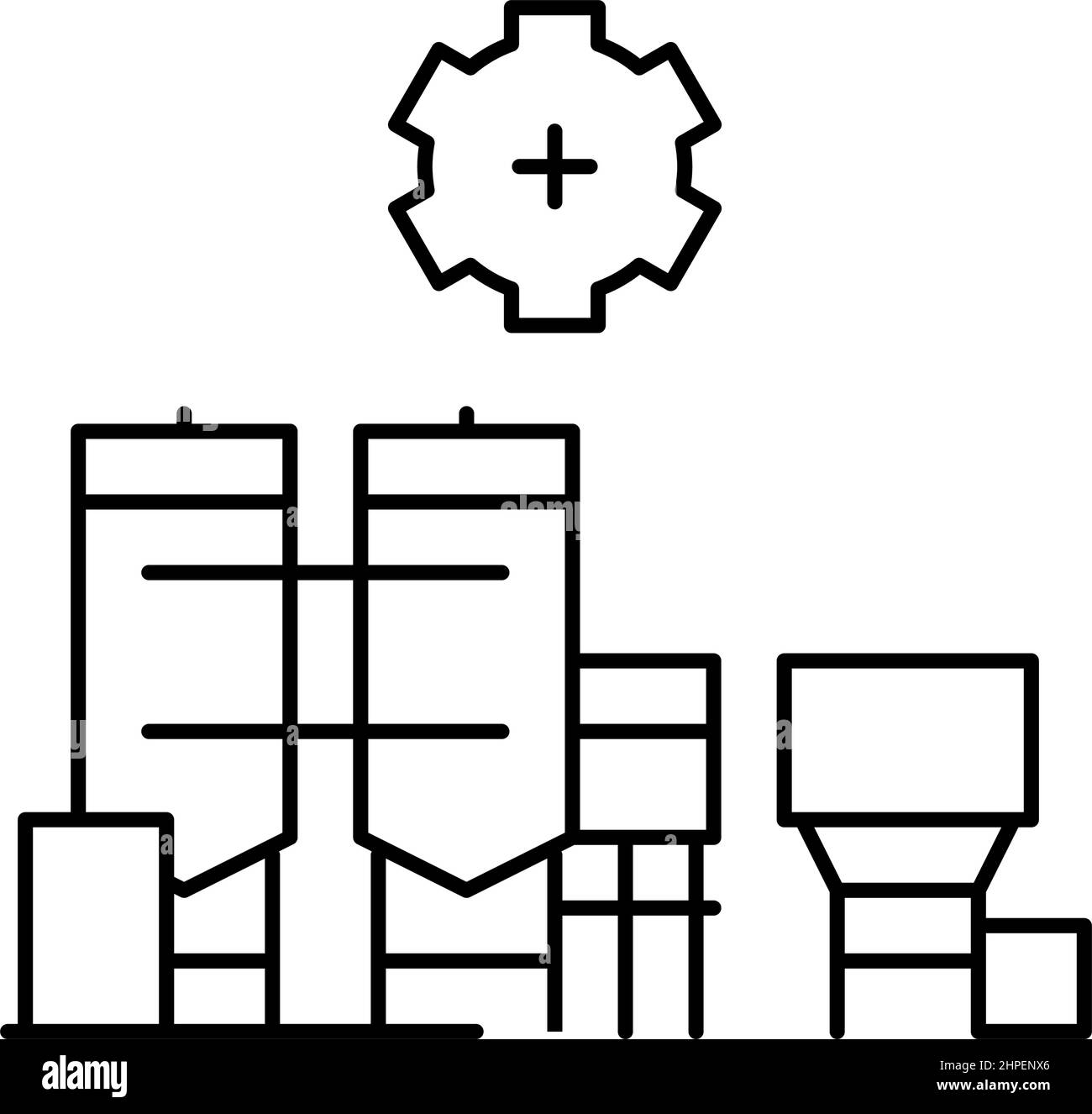 manufacture factory line icon vector illustration Stock Vector Image ...