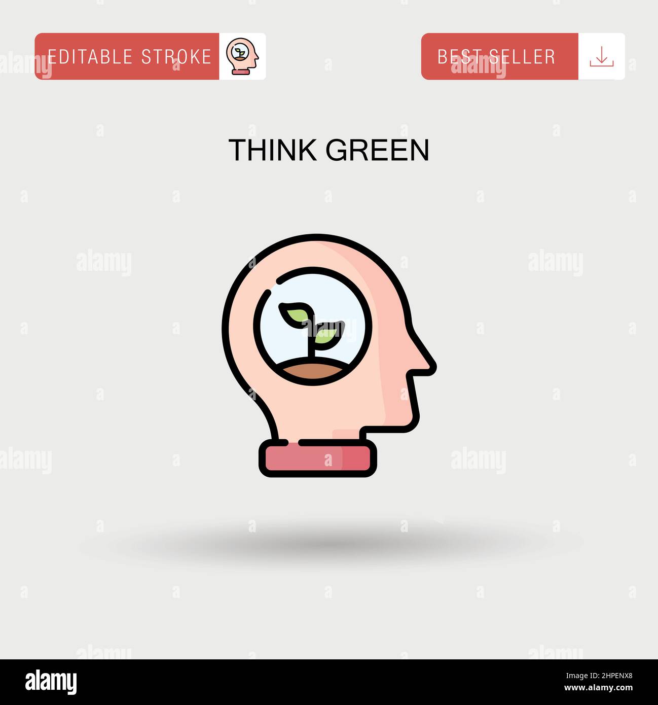 Think green Simple vector icon Stock Vector Image & Art - Alamy