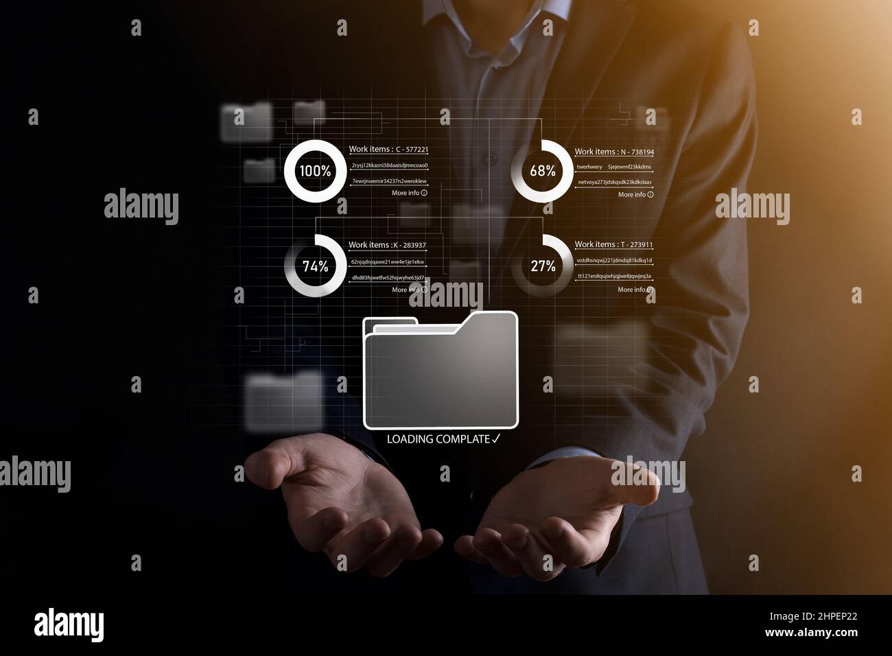 Business developer hand using board framework on virtual modern ...