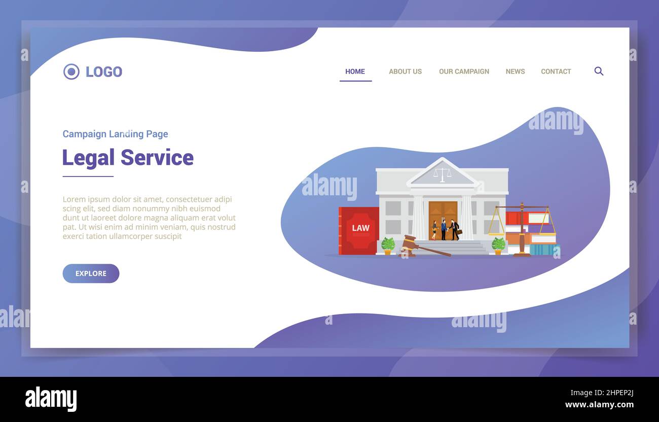 legal service concept for website template landing homepage vector ...