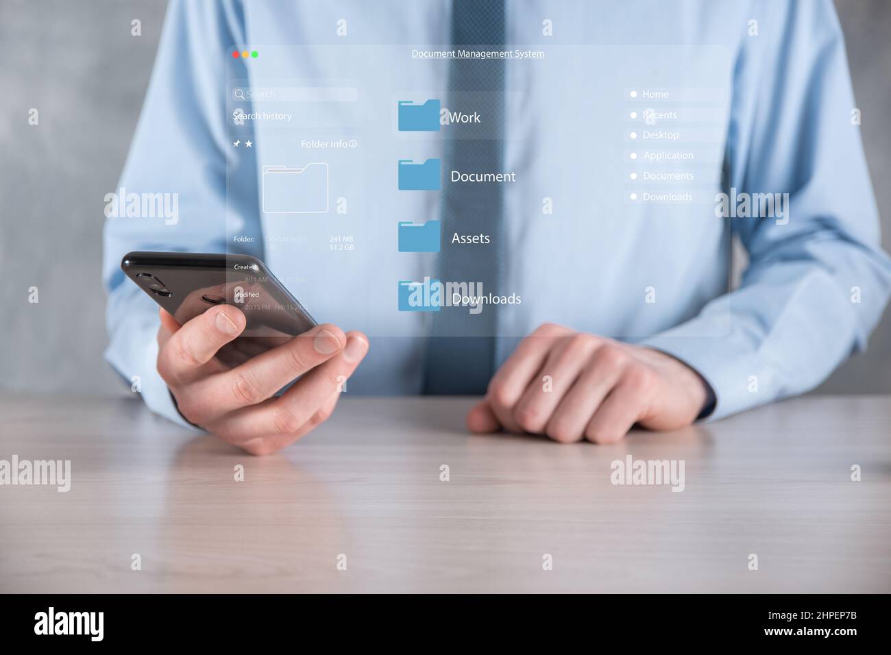 Document management concept. Virtual screen icons Document Management ...