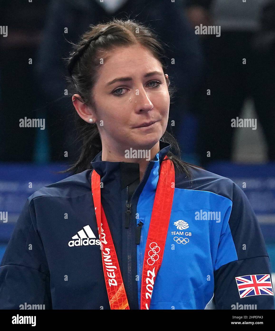 Great Britain's Eve Muirhead with her gold medal after victory in the ...