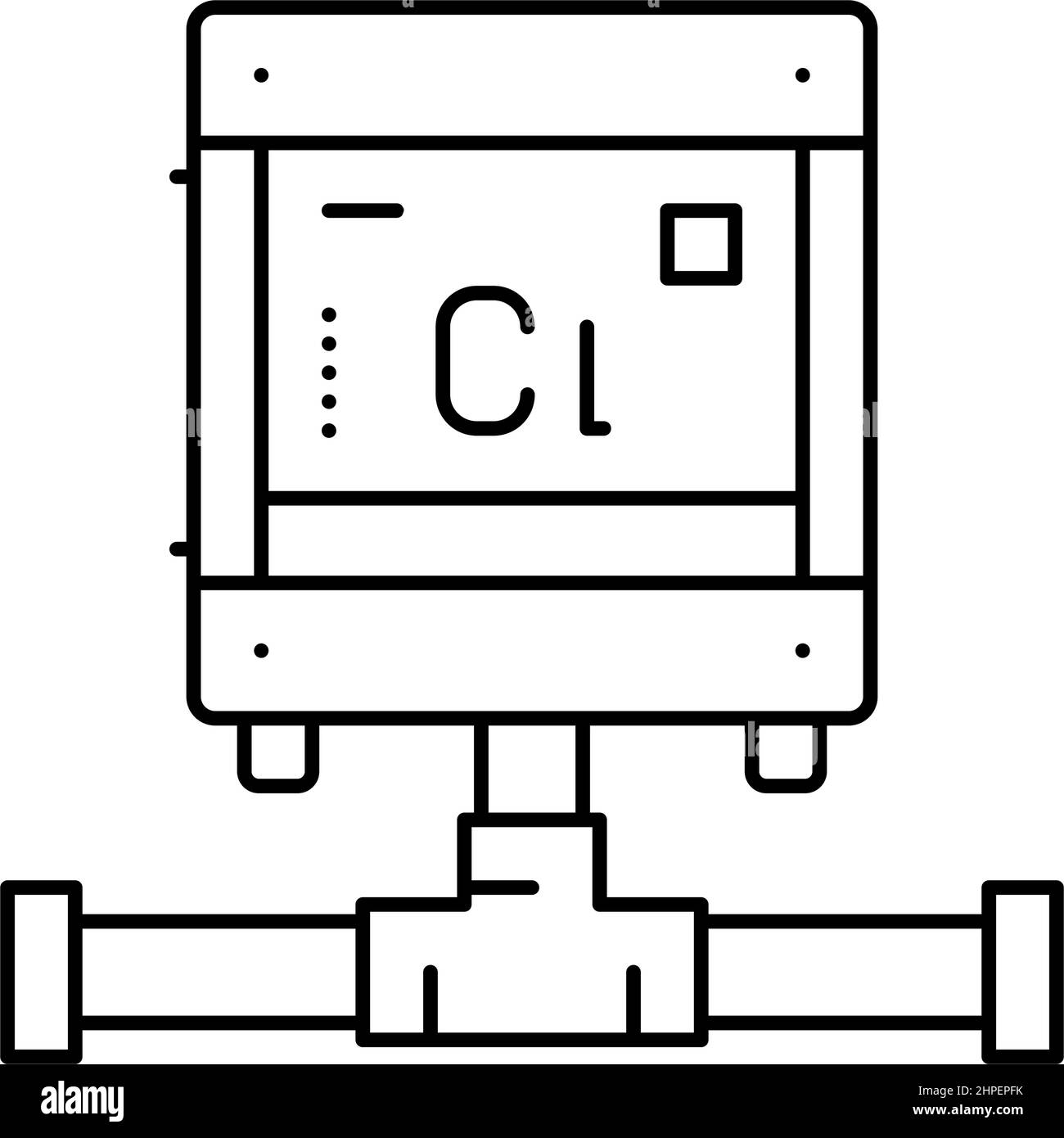 pool chlorine generator line icon vector illustration Stock Vector ...