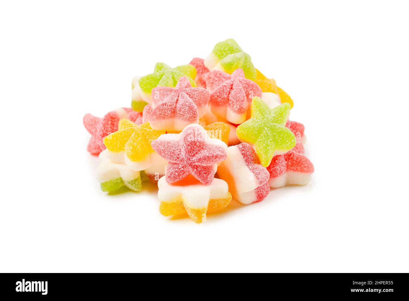 Juicy colorful jelly stars sweets isolated on white. Gummy candies ...