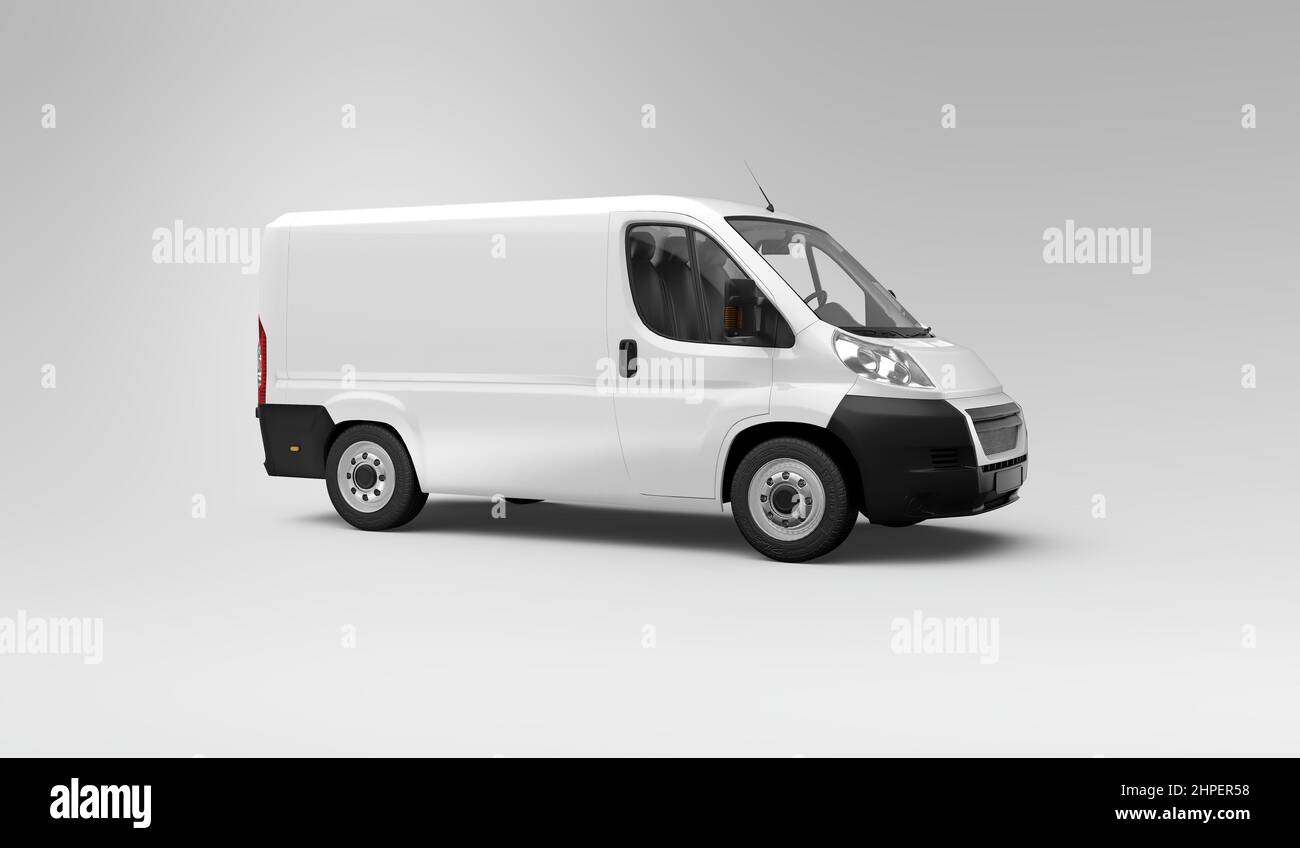 Panel Van Mockup 3D Rendering Stock Photo - Alamy