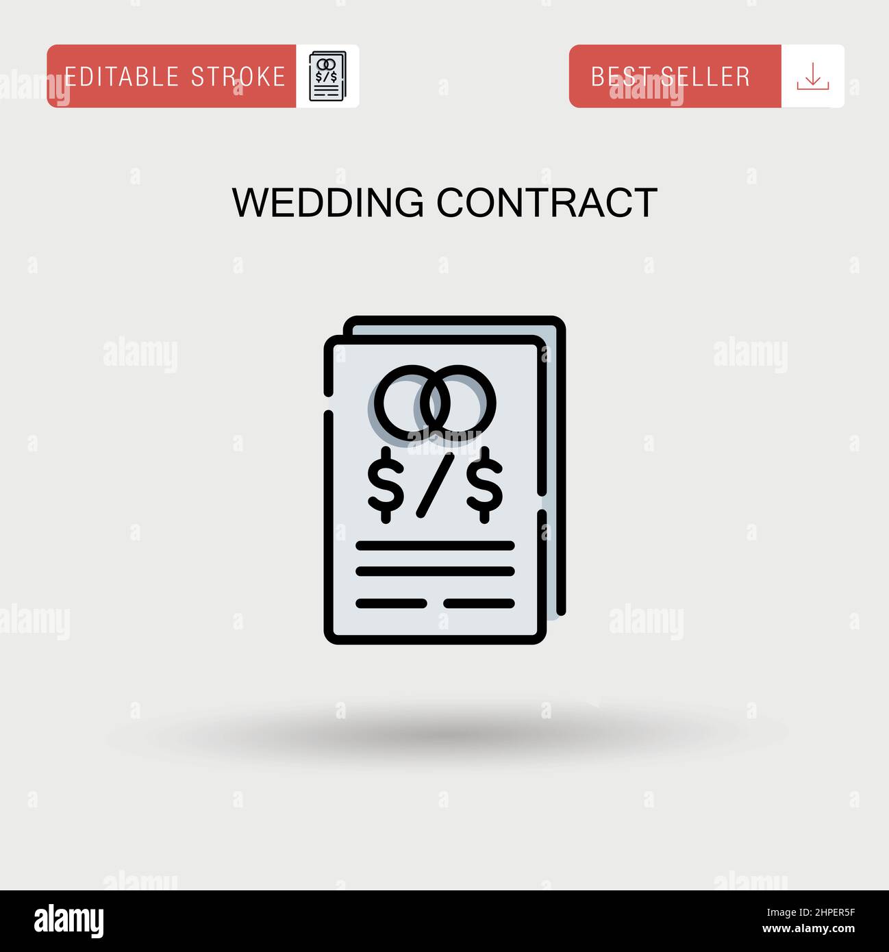 Wedding contract Simple vector icon Stock Vector Image & Art - Alamy