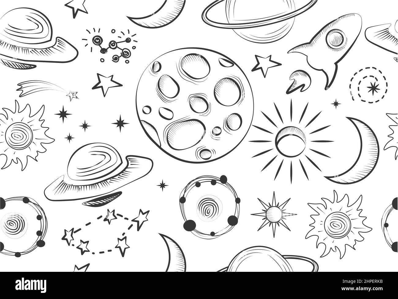 Space seamless pattern Stock Vector Image & Art - Alamy