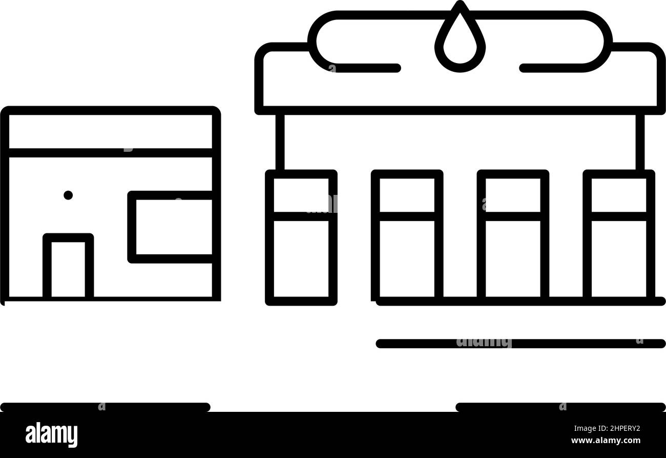 petroleum station line icon vector illustration Stock Vector Image ...